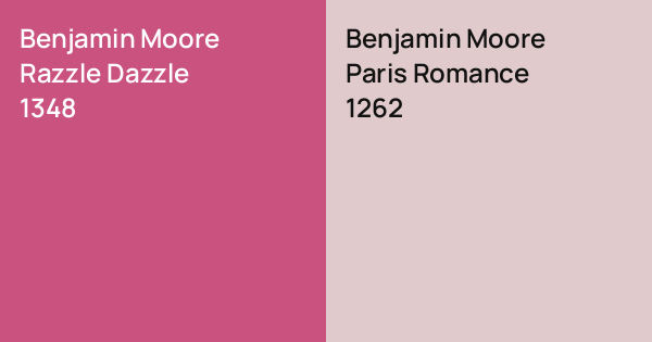 Benjamin Moore Razzle Dazzle vs. Benjamin Moore Paris Romance comparison