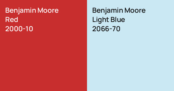 Benjamin Moore Red vs. Benjamin Moore Light Blue comparison