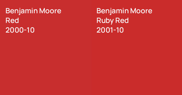 Benjamin Moore Red vs. Benjamin Moore Ruby Red comparison