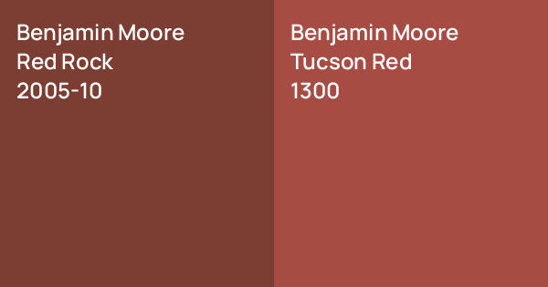 Benjamin Moore Red Rock vs. Benjamin Moore Tucson Red comparison