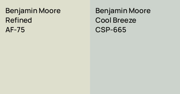 Benjamin Moore Refined vs. Benjamin Moore Cool Breeze comparison