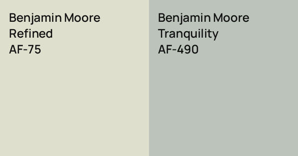 Benjamin Moore Refined vs. Benjamin Moore Tranquility comparison