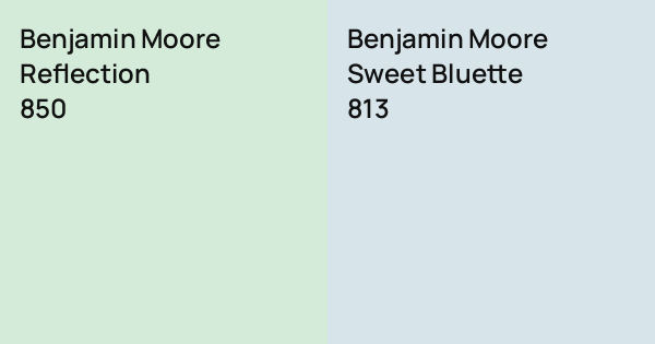 Benjamin Moore Reflection vs. Benjamin Moore Sweet Bluette comparison