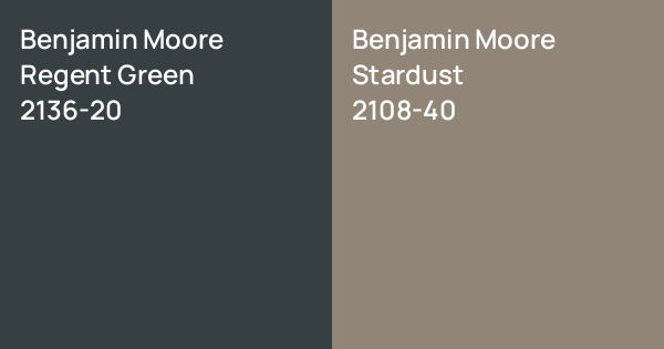 Benjamin Moore Regent Green vs. Benjamin Moore Stardust comparison