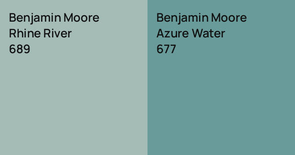 Benjamin Moore Rhine River vs. Benjamin Moore Azure Water comparison