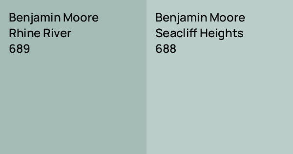 Benjamin Moore Rhine River vs. Benjamin Moore Seacliff Heights comparison