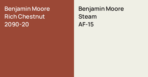 Benjamin Moore Rich Chestnut vs. Benjamin Moore Steam comparison