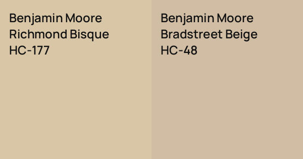 Benjamin Moore Richmond Bisque vs. Benjamin Moore Bradstreet Beige ...