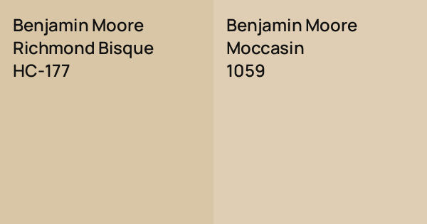 Benjamin Moore Richmond Bisque vs. Benjamin Moore Moccasin comparison