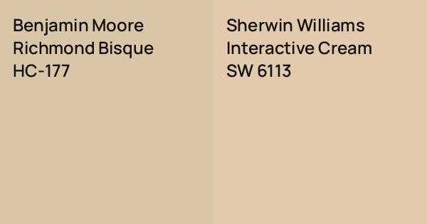 Benjamin Moore Richmond Bisque vs. Sherwin Williams Interactive Cream ...