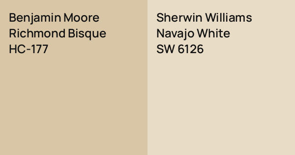 Benjamin Moore Richmond Bisque vs. Sherwin Williams Navajo White comparison