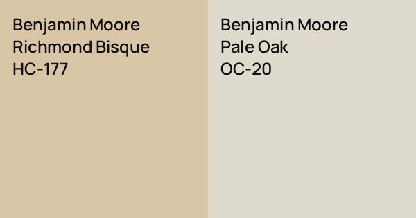 Benjamin Moore Richmond Bisque vs. Benjamin Moore Pale Oak comparison