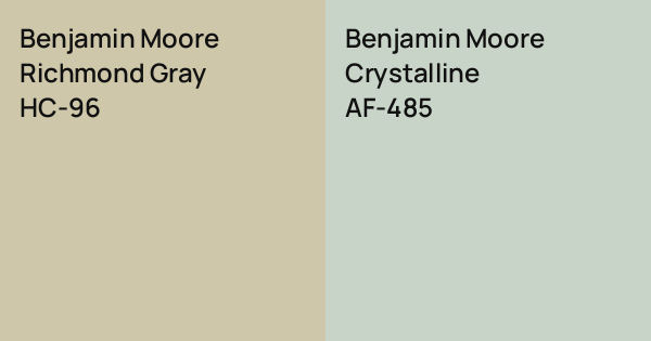 Benjamin Moore Richmond Gray vs. Benjamin Moore Crystalline comparison