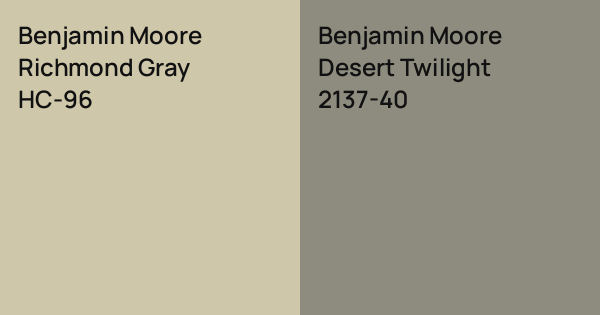 Benjamin Moore Richmond Gray vs. Benjamin Moore Desert Twilight comparison