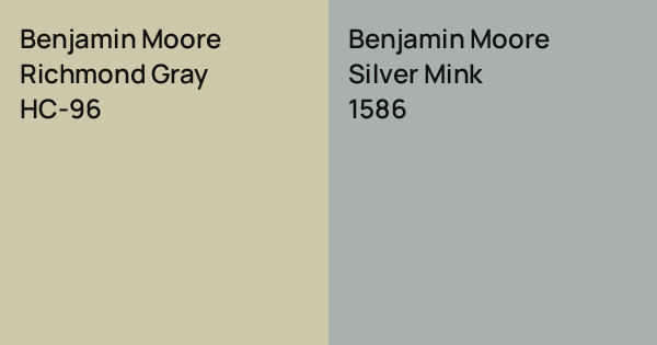 Benjamin Moore Richmond Gray vs. Benjamin Moore Silver Mink comparison
