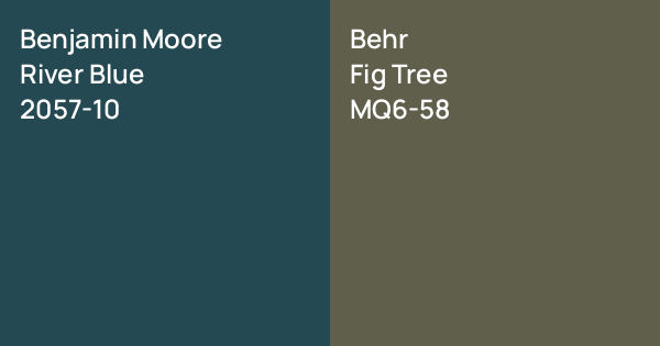 Benjamin Moore River Blue vs. Behr Fig Tree comparison