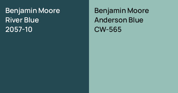 Benjamin Moore River Blue vs. Benjamin Moore Anderson Blue comparison