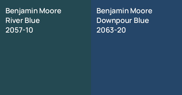 Benjamin Moore River Blue vs. Benjamin Moore Downpour Blue comparison
