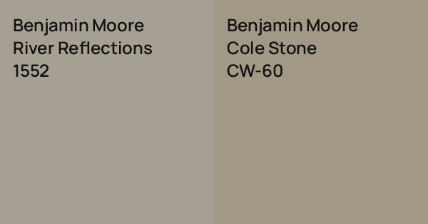 Benjamin Moore River Reflections vs. Benjamin Moore Cole Stone comparison