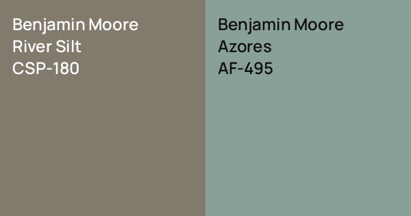 Benjamin Moore River Silt vs. Benjamin Moore Azores comparison