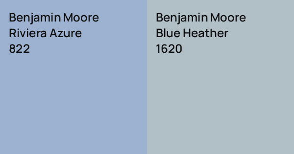 Benjamin Moore Riviera Azure vs. Benjamin Moore Blue Heather comparison