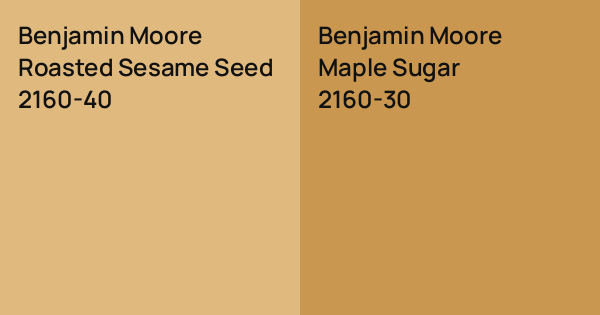 Benjamin Moore Roasted Sesame Seed vs. Benjamin Moore Maple Sugar ...