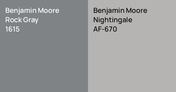 Benjamin Moore Rock Gray vs. Benjamin Moore Nightingale comparison