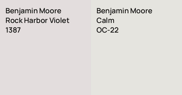 Benjamin Moore Rock Harbor Violet vs. Benjamin Moore Calm comparison