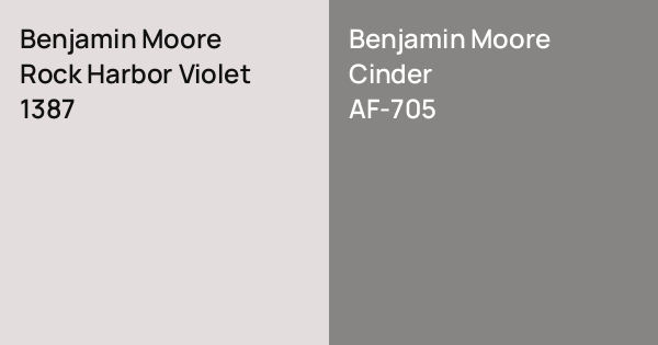 Benjamin Moore Rock Harbor Violet vs. Benjamin Moore Cinder comparison