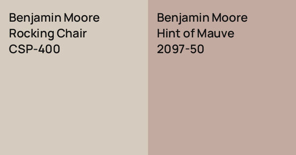 Benjamin Moore Rocking Chair vs. Benjamin Moore Hint of Mauve comparison