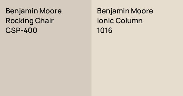 Benjamin Moore Rocking Chair vs. Benjamin Moore Ionic Column comparison