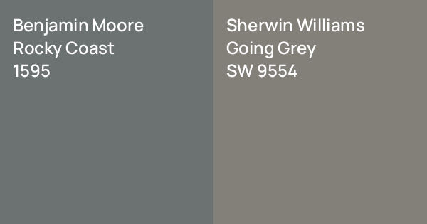 Benjamin Moore Rocky Coast vs. Sherwin Williams Going Grey comparison
