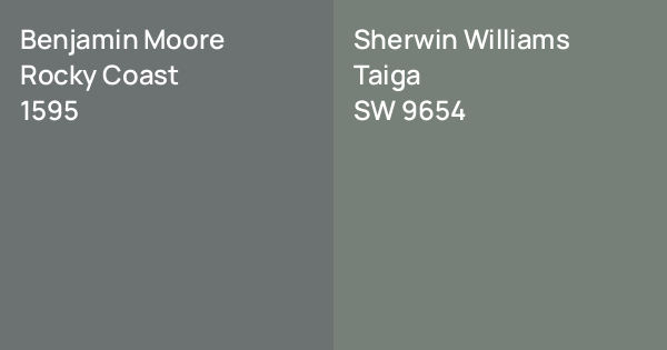 Benjamin Moore Rocky Coast vs. Sherwin Williams Taiga comparison