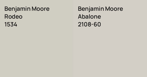 Benjamin Moore Rodeo vs. Benjamin Moore Abalone comparison