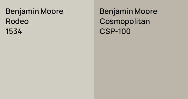 Benjamin Moore Rodeo vs. Benjamin Moore Cosmopolitan comparison