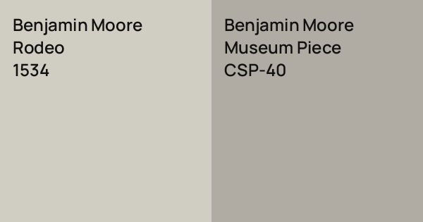 Benjamin Moore Rodeo vs. Benjamin Moore Museum Piece comparison