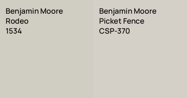 Benjamin Moore Rodeo vs. Benjamin Moore Picket Fence comparison