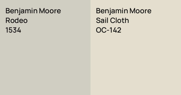 Benjamin Moore Rodeo vs. Benjamin Moore Sail Cloth comparison