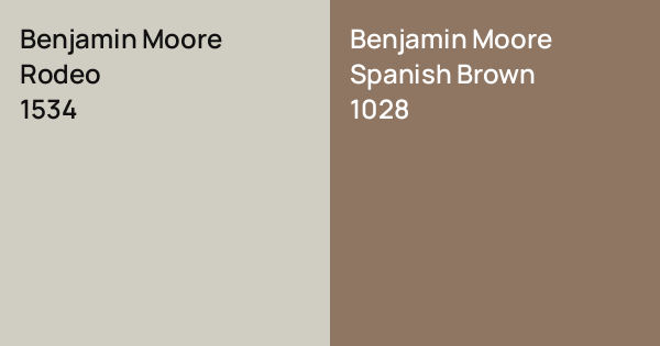 Benjamin Moore Rodeo vs. Benjamin Moore Spanish Brown comparison