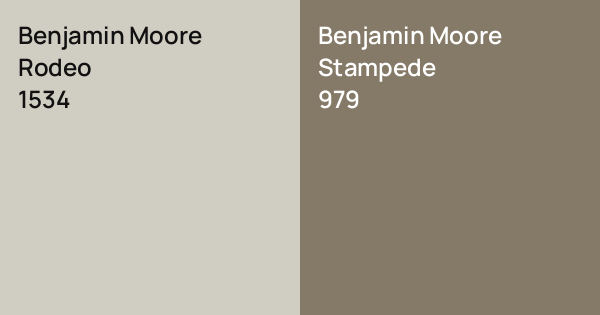 Benjamin Moore Rodeo vs. Benjamin Moore Stampede comparison
