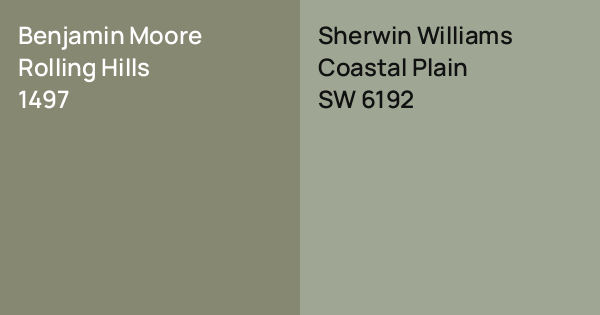 Benjamin Moore Rolling Hills vs. Sherwin Williams Coastal Plain comparison