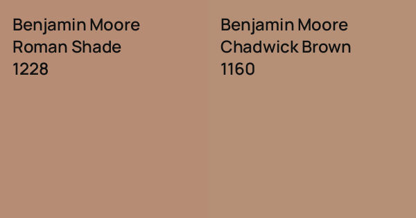 Benjamin Moore Roman Shade vs. Benjamin Moore Chadwick Brown comparison