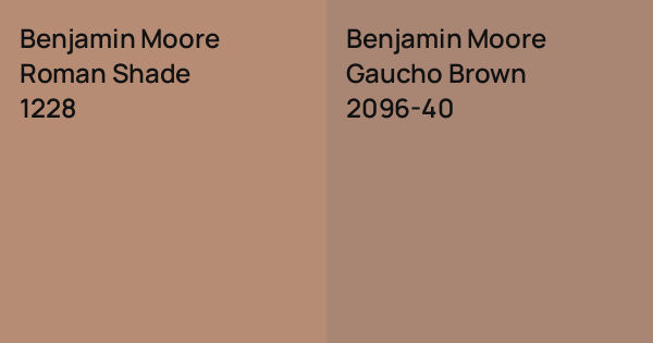 Benjamin Moore Roman Shade vs. Benjamin Moore Gaucho Brown comparison