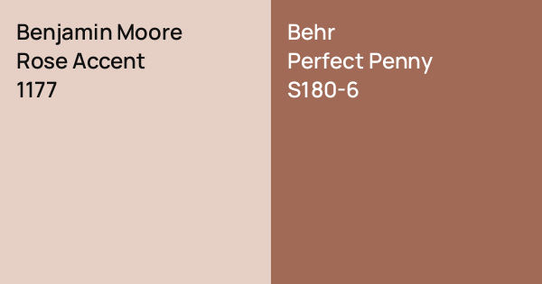 Benjamin Moore Rose Accent vs. Behr Perfect Penny comparison