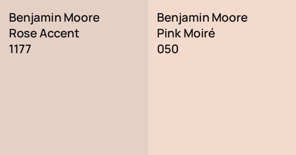 Benjamin Moore Rose Accent vs. Benjamin Moore Pink Moiré comparison