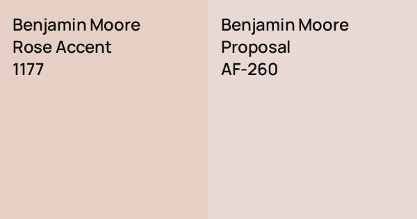 Benjamin Moore Rose Accent vs. Benjamin Moore Proposal comparison