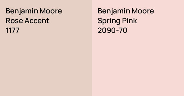 Benjamin Moore Rose Accent vs. Benjamin Moore Spring Pink comparison