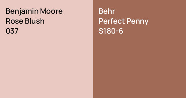 Benjamin Moore Rose Blush vs. Behr Perfect Penny comparison
