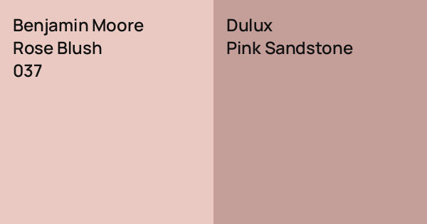 Benjamin Moore Rose Blush vs. Dulux Pink Sandstone comparison