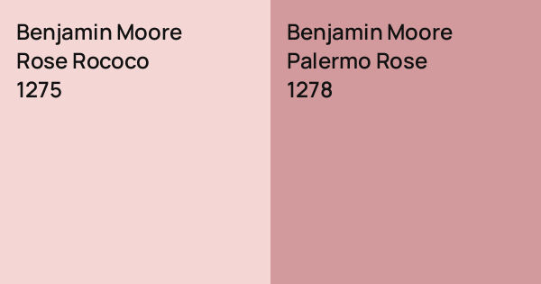 Benjamin Moore Rose Rococo vs. Benjamin Moore Palermo Rose comparison